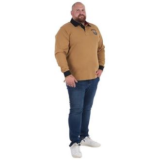 Ruckfield Polo en coton biologique camel avec des imprim&eacute;s et une coupe droite - Taille 3x_l