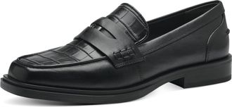 Tamaris Damen Slipper Leder; Black Croco/schwarz; 40 EU
