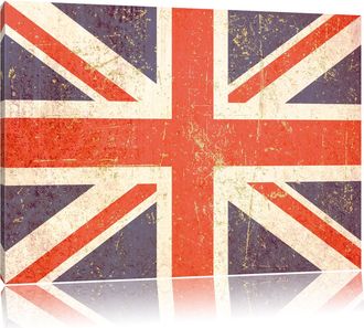 Pixxprint Union Jack, Größe: 80x60cm, Leinwandbild, fertig gespannt, Wandbild, Dekoration, Kunstdruck, kein Poster