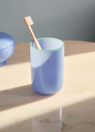 Mango Gobelet salle de bain color&eacute; en borosilicate bleu - Home - Taille unique - MANGO HOME