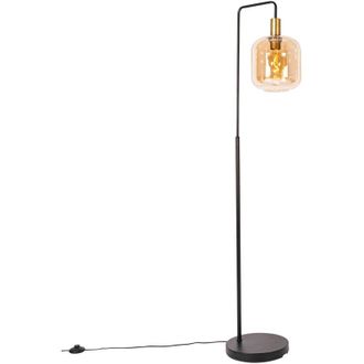 QAZQA Zuzanna - led Lampadaire avec Abat-Jour - 1 lumi&egrave;re - h 150 cm - Noir - - &eacute;clairage int&eacute;rieur - Salon i Chambre i Cuisine i Salle &agrave; manger - Qazqa