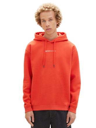 Tom Tailor Herren Hoodie Sweatshirt mit kleinem Logo-Print