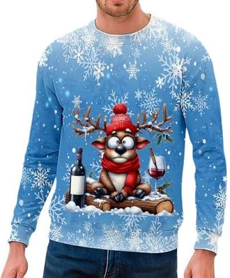 Generic Pull de No&euml;l homme Pull de No&euml;l moche avec motif de No&euml;l Pull sans manches de No&euml;l cool Christmas Sweater Chemise de No&euml;l Pull en tricot Xmas, M
