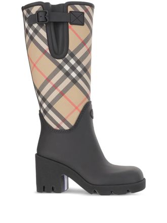 Burberry bottines &agrave; carreaux 60 mm - Noir
