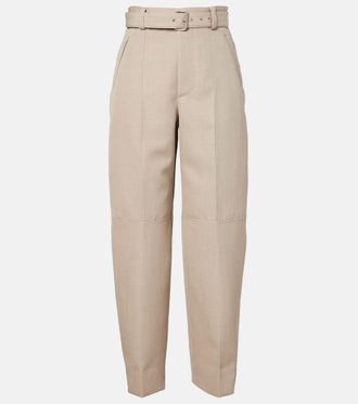 Bottega Veneta High-Rise-Hose aus Wolle