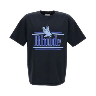 Rhude Homme, Tops, Bleu, Taille: L T-shirt