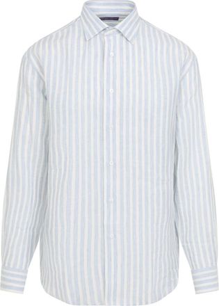 Ralph Lauren Homme, Chemises, Bleu, Taille: M Linen Shirt