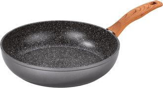 STONELINE Back to Nature Schmorpfanne 24 cm, Made in Germany, hoher Rand, hohe Pfanne für öl- und fettfreies Braten, antihaft beschichtet mit echten Steinpartik