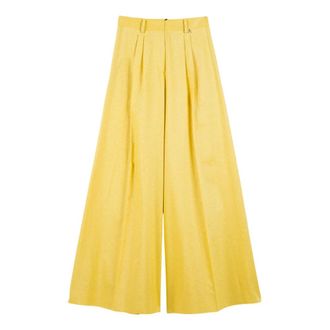Twinset Femme, Pantalons, Jaune, Taille: 40 FR Pantalon Palazzo Large