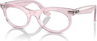 Ray-Ban Wayfarer Oval Optics Change Lila Wellen Selbsttönend Fassung Klar Glas Polarisiert 50-22