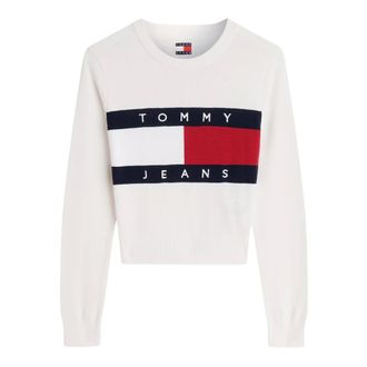 Tommy Jeans Damen, Strickwaren, Wei&szlig;, LGr&ouml;&szlig;e