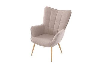 Byliving Sessel Uta/Cord-Stoff grau/Gestell schwarz pulverbeschichtet/Relaxsessel/Armlehnen-Sessel/B 72, H 97, T 80 cm