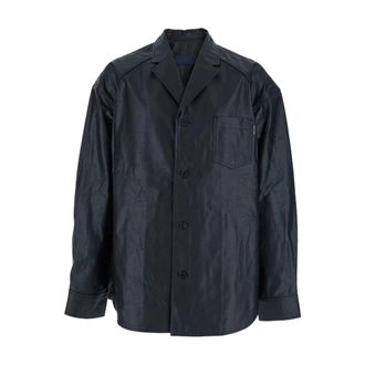 Juun.J Schwarzes Beschichtetes Baumwollhemd mit Tailliertem Kragen - - Shirts - Herren - Schwarzk - M