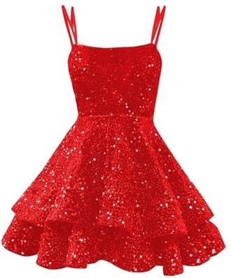 Generic Robe Femme Soiree Robe Cocktail Robe Cocktail Tendance Été pour Femmes de Petite Taille avec Doubles Bretellesrobe de Soirée Robe de Bal