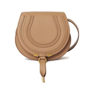 Chlo&eacute; Femme, Sacs, Beige, Taille: ONE Size Marcie Small Saddle Bag