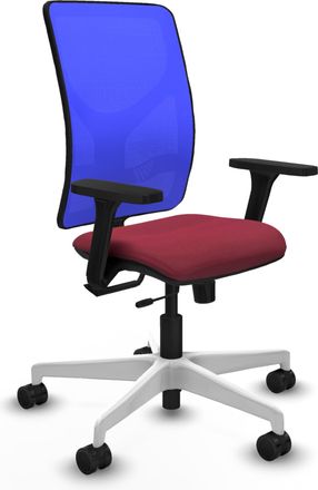 Piqueras y Crespo B&uuml;rostuhl, ideal zum Arbeiten, mit 3D-Armlehnen, h&ouml;henverstellbare Lendenwirbelst&uuml;tze, ausgestattet mit Syncro/Traslack und Schneideschaum, Blau/Grana