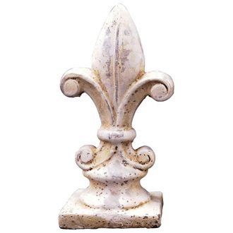 Matches 21 matches21 Dekorative Lilie Fleur-de-Lis Figur Dekofigur Gartendeko Antik Optik Ornament Zement Creme 1 STK 13,5x27,5 cm
