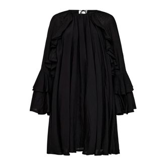 Copenhagen Muse Schwarzes Norma Kleid mit R&uuml;schen - - Dresses - Damen - Schwarzk - L