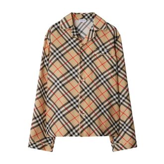 Burberry Kariertes beiges Hemd - - Jackets - Damen - Mehrfarbig - XS