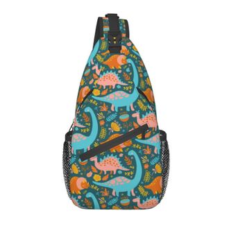 AOOEDM Lustige Dinosaurier Sling Bag Casual Crossbody Schulterrucksack Brust Casual Daypack Dino Bag für Outdoor
