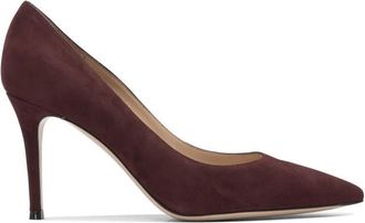 Gianvito Rossi Hohe Schuhe - Pointed Toe Burgundy Suede Pumps - Gr. 37,5 (EU) - in Rot - f&uuml;r Damen
