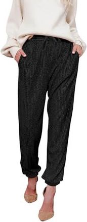 Generic Pantalon long &agrave; paillettes pour femme - Pantalon large &agrave; paillettes - Pantalon &agrave; paillettes - Pantalon &agrave; paillettes dor&eacute; - Pantalon baggy &agrave; paillettes