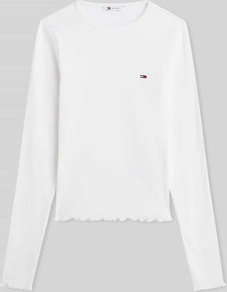 Tommy Jeans Slim Fit Langarmshirt aus Baumwoll-Mix