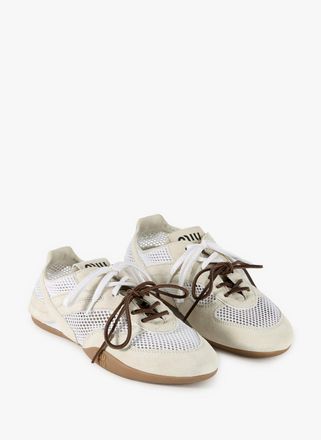 Miu Miu Baskets bi-mati&egrave;re Gymnasium avec double lacet