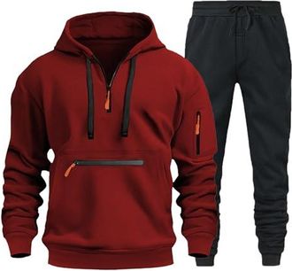 Generic Hommes Jogging Surv&ecirc;tement Sweat &Agrave; Capuche et Pantalon Tracksuit Mode D&eacute;contract&eacute; Surv&ecirc;tement Homme Ensemble 2 Pi&egrave;ces Sportwear Automne Hiver V&ecirc;tement