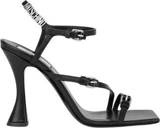 Moschino Femme, Chaussures, Noir, Taille: 38 1/2 EU Sandales en cuir de veau