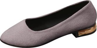 Generic Mocassins pour femme avec talon bloc en daim - &Eacute;l&eacute;gantes - Chaussures de f&ecirc;te - Ballerines de bureau classiques - Chaussures plates l&eacute;g&egrave;res et confort