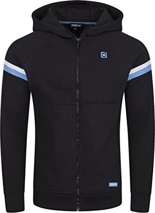 Riverso RIVDanilo Veste à capuche pour homme - Fermeture éclair - En coton - Noir, gris, bleu, rouge, vert - Tailles S, M, L, XL, XXL, 3XL, 4XL, 5XL, Noir - T