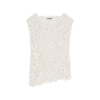 Ganni Floral Crochet Top