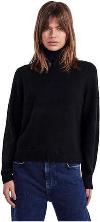 Pieces Pcjuliana Ls Rollneck Knit Noos BC Cardigan, Noir, M Femme