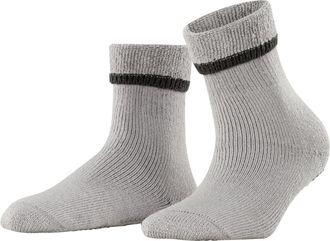 Falke Damen Hausschuh-Socken Cuddle Pads W HP Baumwolle rutschhemmende Noppen 1 Paar, Grau (Silver 3290), 35-38