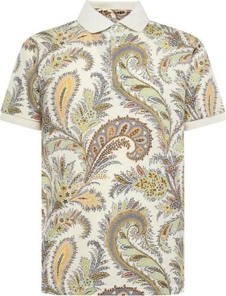 Etro Homme, Tops, Multicolore, Taille: XL Polo en Coton &agrave; Motif Cachemire Floral