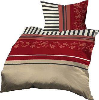 Gerald Wittmann Bettw&auml;sche 140x200 cm + 70x90 cm, Baumwolle, Ornamenten Rot Braun Beige