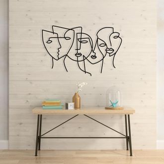 Hanah Home Stylish Black Decorative Metal Wall Accessory, 61 x 38.5 cm | 100% Metal, 1.2 mm Thickness | Perfect for Modern Home Decor & Art Display