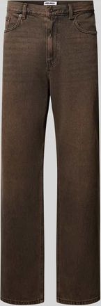 Review Straight Fit Jeans aus reiner Baumwolle im Used-Look