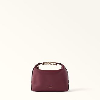 Furla Tonie Schultertasche Xl Red Apple Rot Weiches Strukturiertes Ares Leder Damen