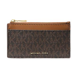 Michael Kors Femme, Accessoires, Brun, Taille: ONE Size Porte-cartes Compact avec Logo et Fermeture &Eacute;clair