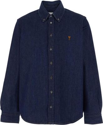 Ami Homme, Chemises, Bleu, Taille: XL Chemise &agrave; boutons De Coeur