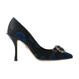 Dolce & Gabbana Blaue Blumen Kristall Abs&auml;tze Pumps - - Shoes - Damen - Blau - 36 EU
