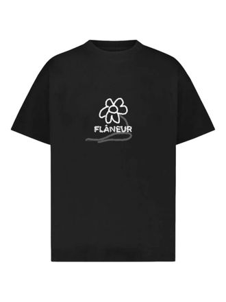 Flaneur t-shirt Flower Stalk - Noir