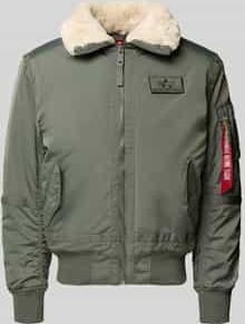 Alpha Industries Bomberjacke mit Reißverschluss und Label-Patch