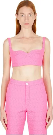 Marco Rambaldi Marco Rambaldi, Femme, Tops, Rose, Taille: 42 FR Quilted Heart Top