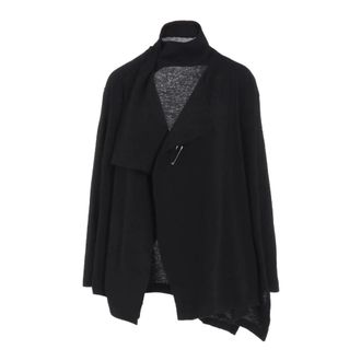 Yohji Yamamoto Femme, Pulls, Noir, Taille: 40 FR Maglia a scialle