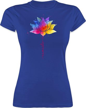 Shirtracer Shirt Damen - Namaste Lotusbl&uuml;te I Meditation I Yoga I Mandala Spirit - XXL - Royalblau - Geschenke Wellness f&uuml;r Frauen Yoga-Shirts Joga Lotus Tshirt 