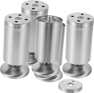 Artibetter 4 Stück Verstellbare Möbelfüße aus Edelstahl Korrosionsbeständig Höhenverstellbar rutschfest für Schrank Sofa Tisch Badmöbel Robuste Metallbeine Einfa