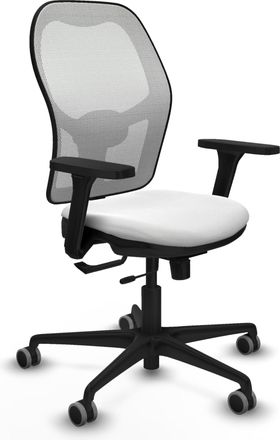 Piqueras y Crespo Wei&szlig;er Computerstuhl mit 3D-Armen, h&ouml;henverstellbare Lendenwirbelst&uuml;tze, ausgestattet mit Syncro/Traslack und injiziertem Schaumstoff, Wei&szlig; / Wei&szlig;